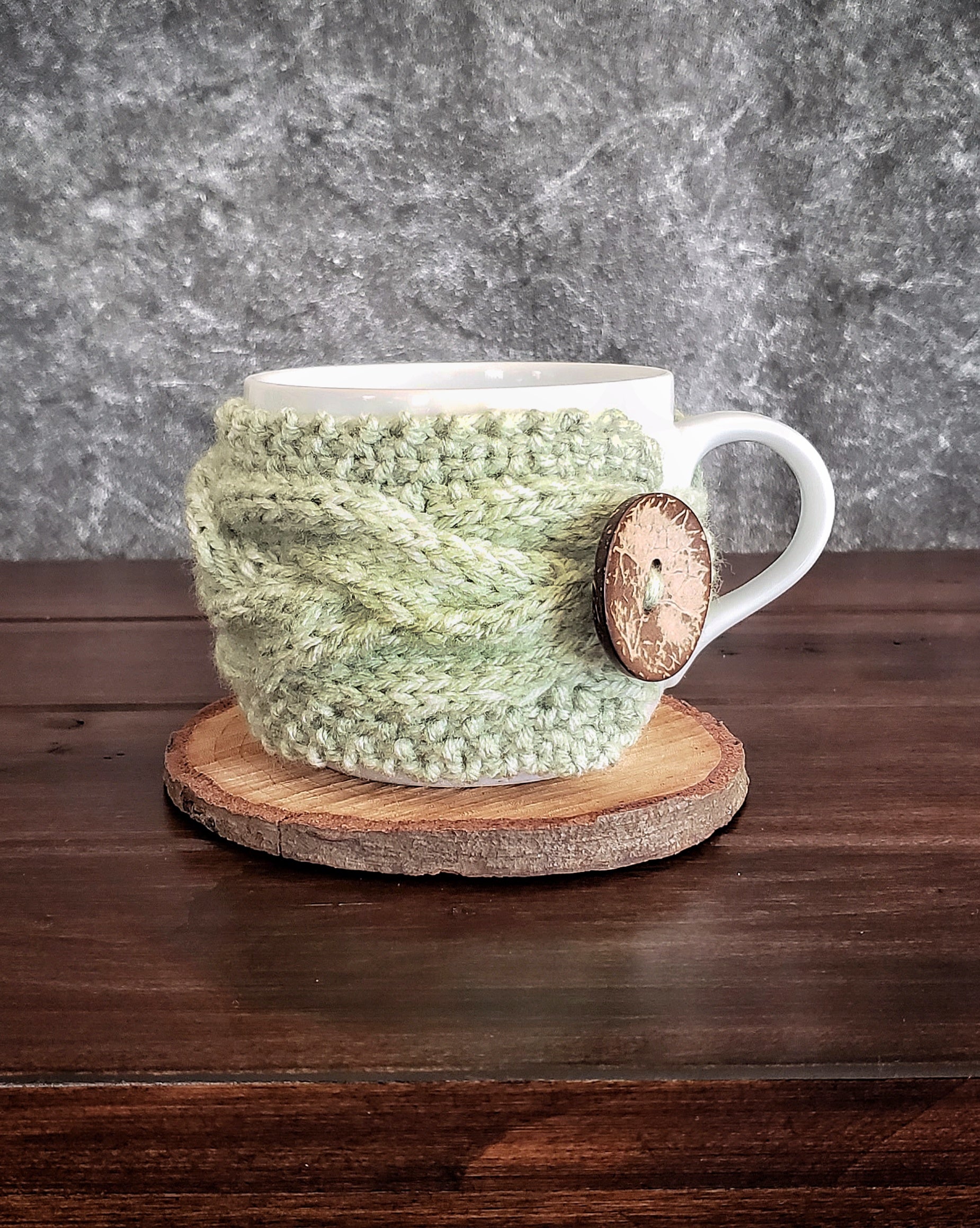 Cabled Cup Cozy - GREEN APPLE - Payhip