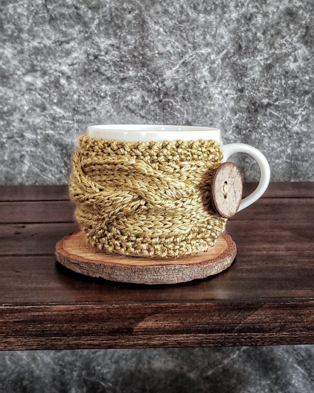 Cabled Cup Cozy - HARVEST - Payhip