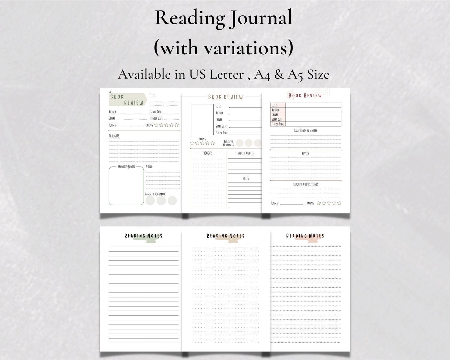 Reading Journal Inserts - Payhip