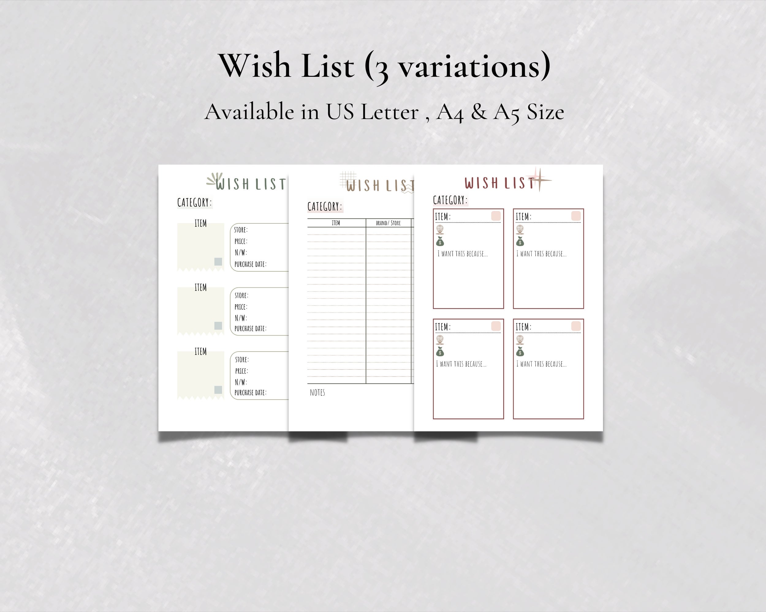 Wish List Inserts - Payhip