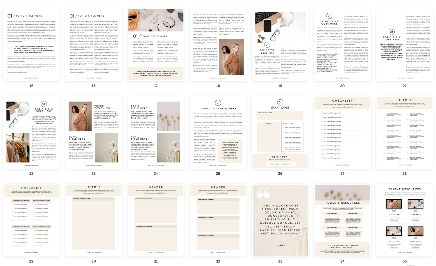 Online Course Workbook Template - Fully Customizable Canva Template - Payhip