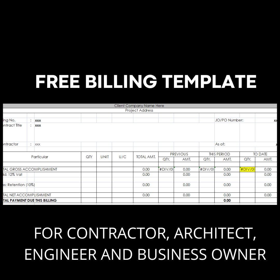 Free Billing Template For Contractor, Architect, Engineer and Business ...