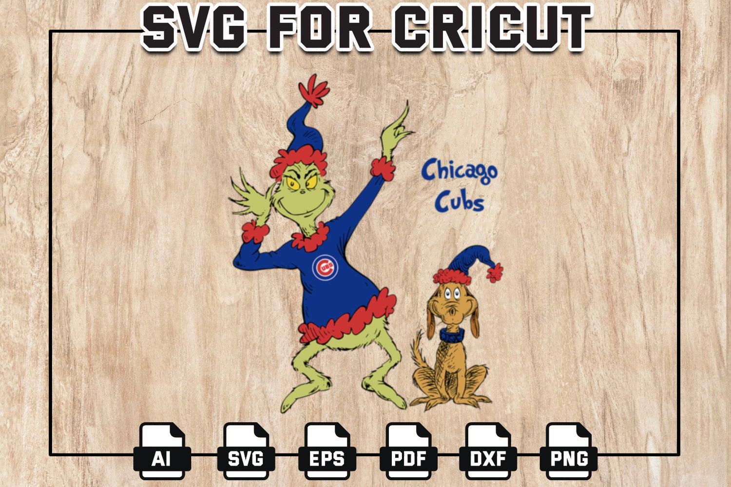 The Grinch Chicago-Cubs Baseball Team Svg, Grinch Chicago-Cubs MLB Logo ...