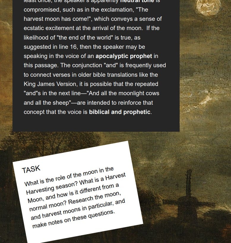 'The Harvest Moon' by Ted Hughes - Study Guide - Payhip