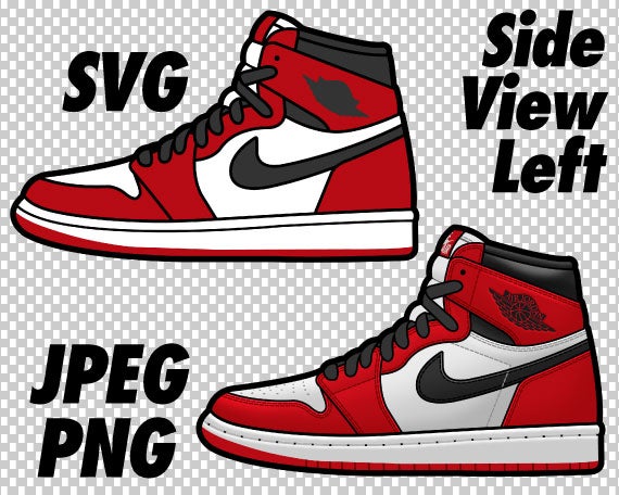 Air Jordan 1 Chicago JPEG PNG SVG right & left shoe bundle - Payhip