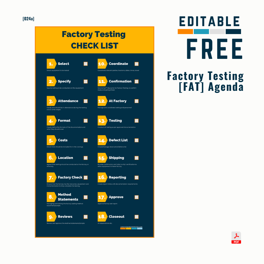 [024b] Factory Acceptance Testing Checklist Agenda [PDF] - Payhip