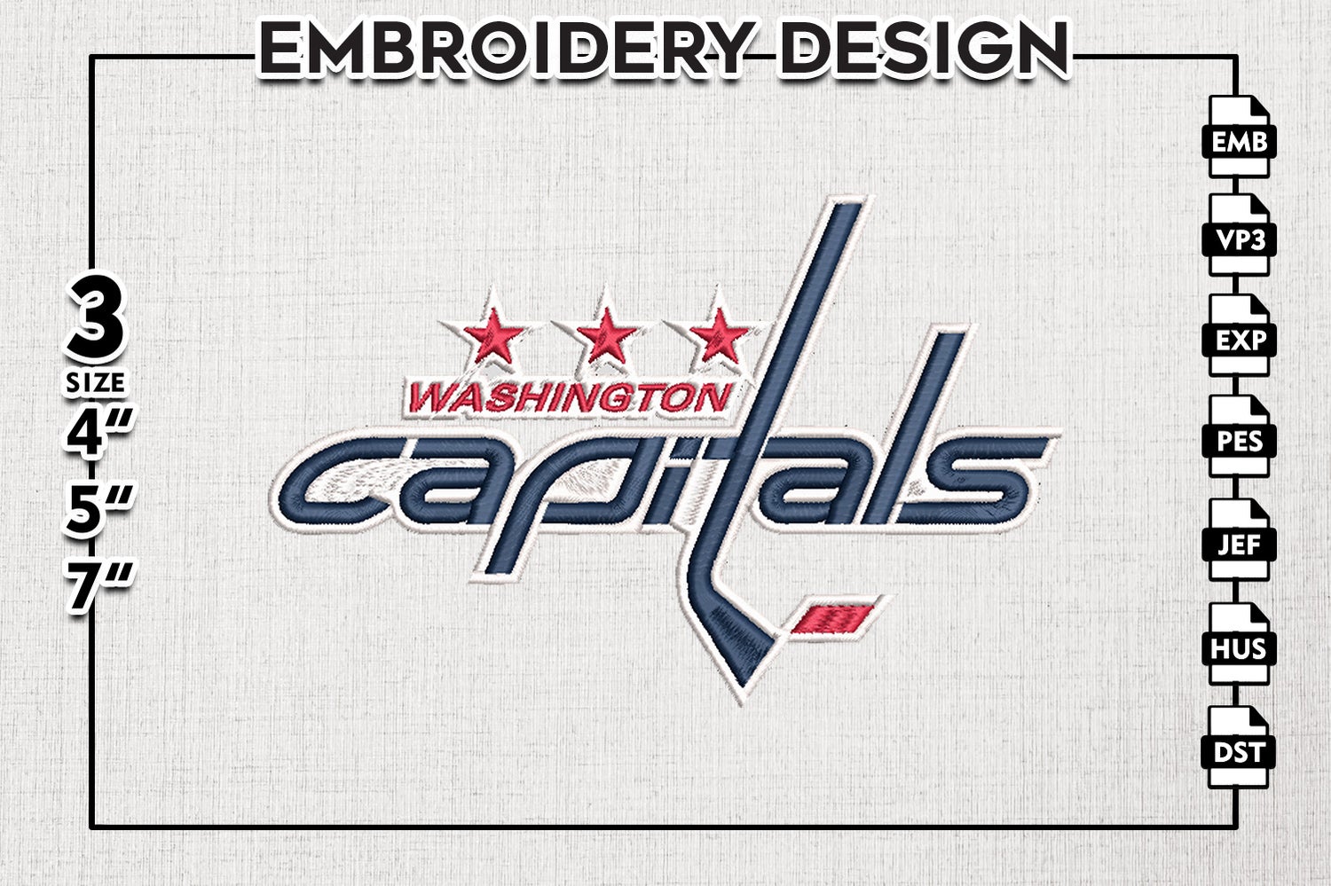 Washington-Capitals Embroidery file, N H L teams Embroidery Designs ...