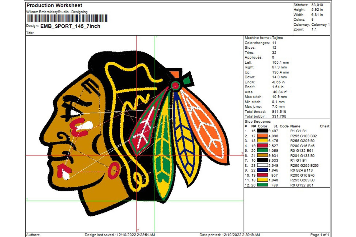 Chicago-Blackhawks Embroidery file, N H L teams Embroidery Designs ...