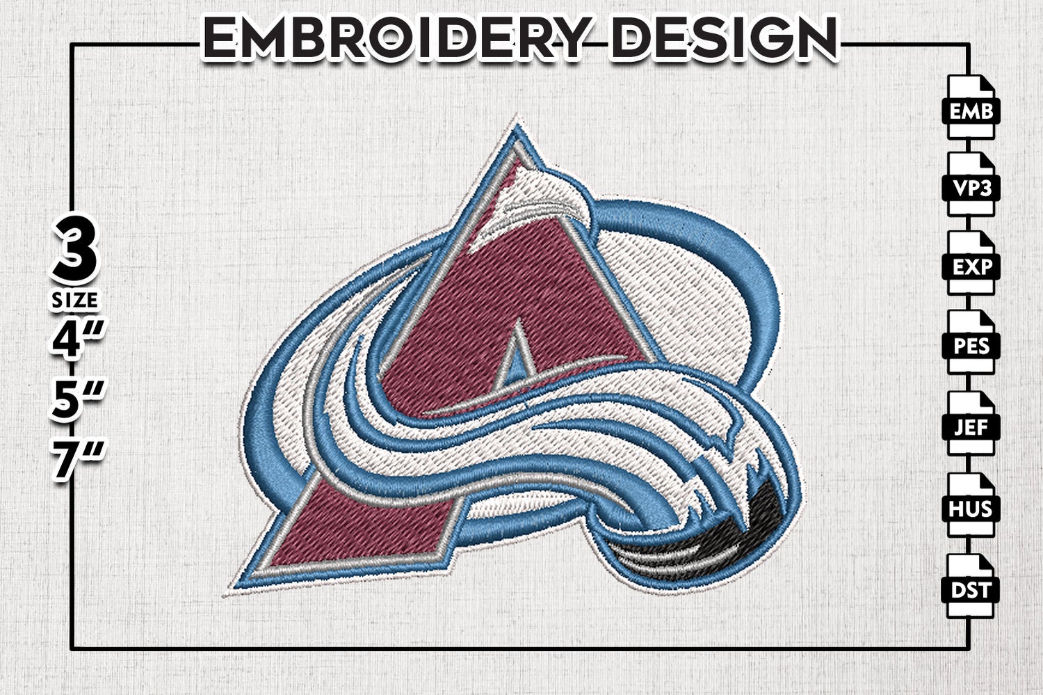 Colorado-Avalanche Embroidery file, N H L teams Embroidery Designs ...