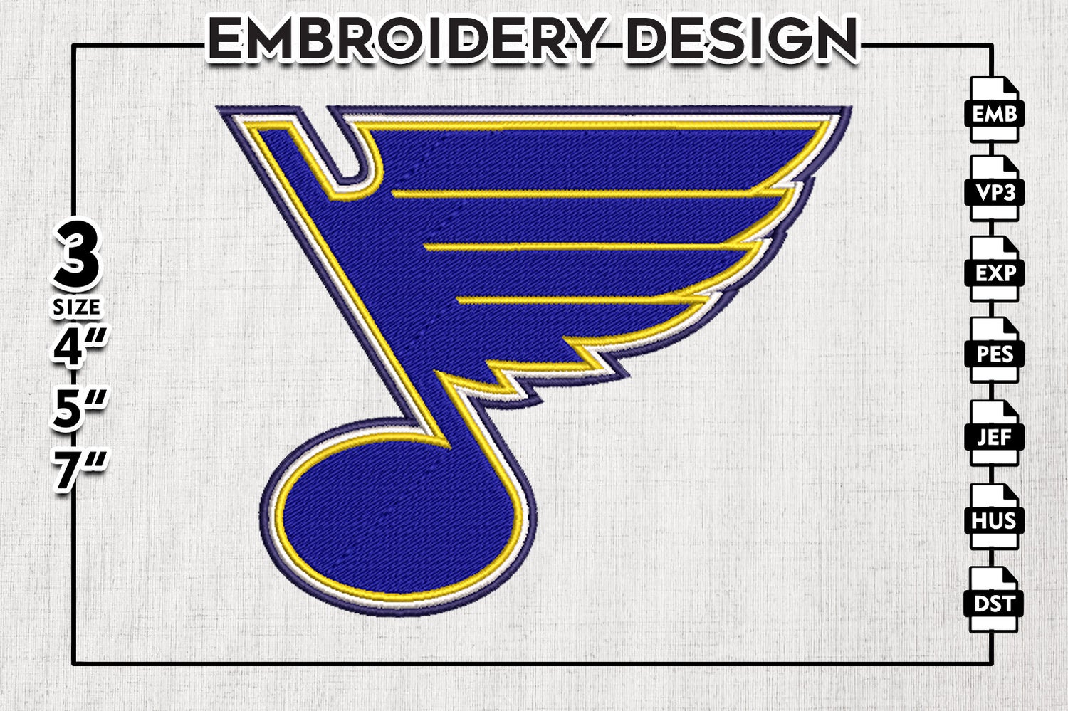St Louis Blues Embroidery file, N H L teams Embroidery Designs, Hockey ...