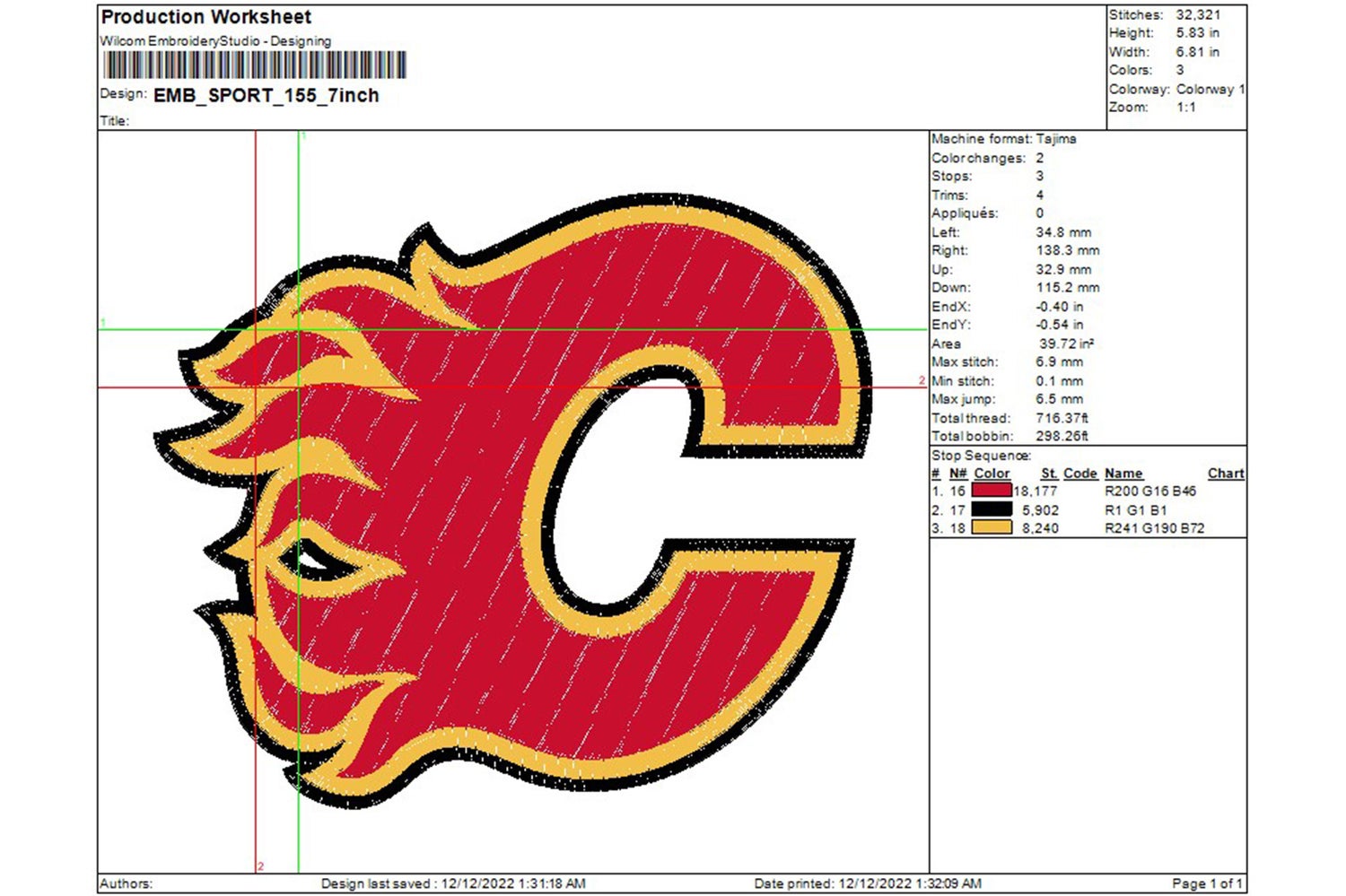 Calgary-Flames Embroidery file, N H L teams Embroidery Designs, Hockey ...