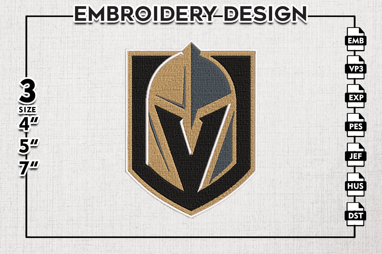 Vegas-Golden Knights Embroidery file, N H L teams Embroidery Designs ...