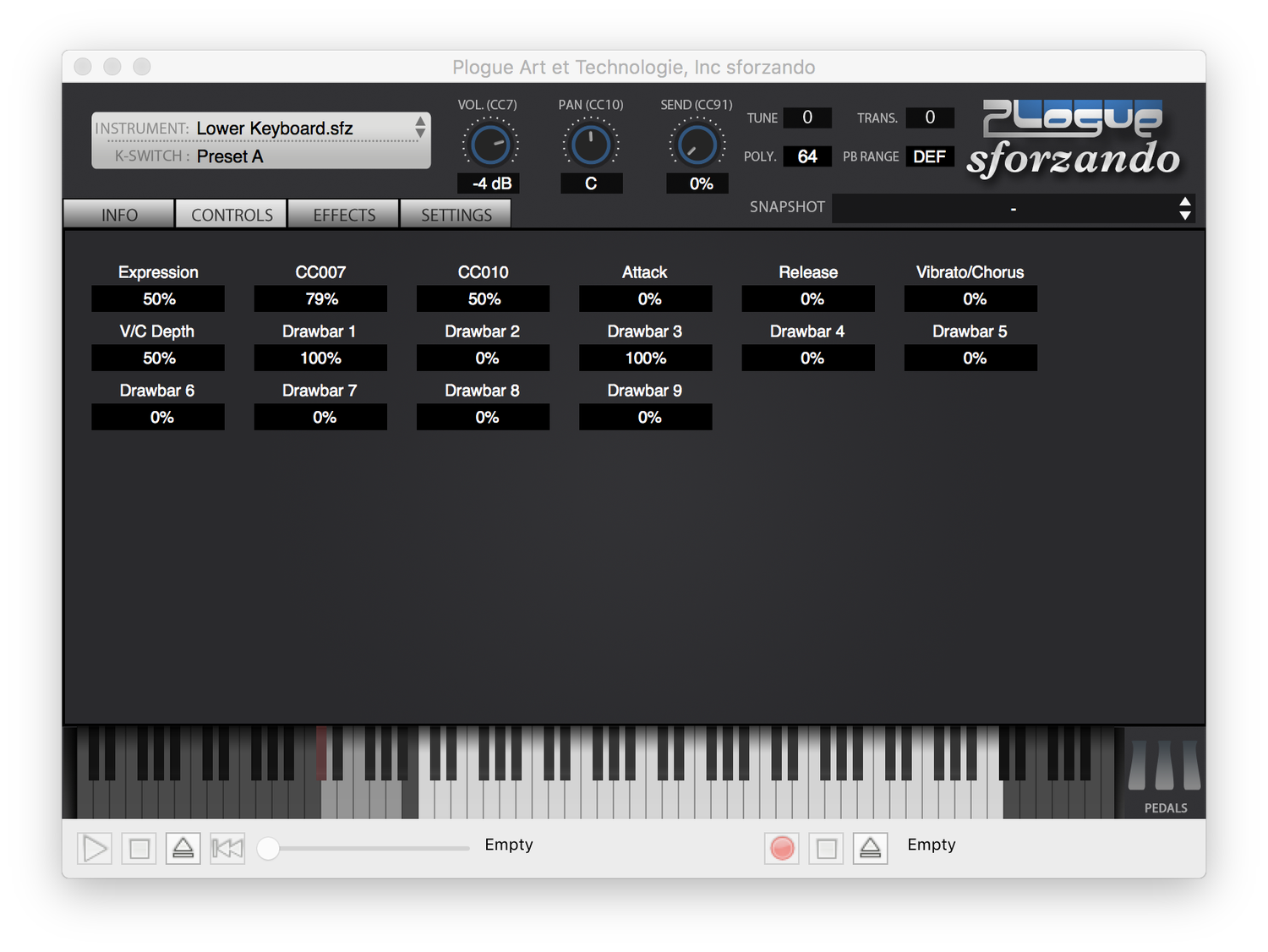 HamOrg (Drawbar Organ) [SFZ Sample Library]
