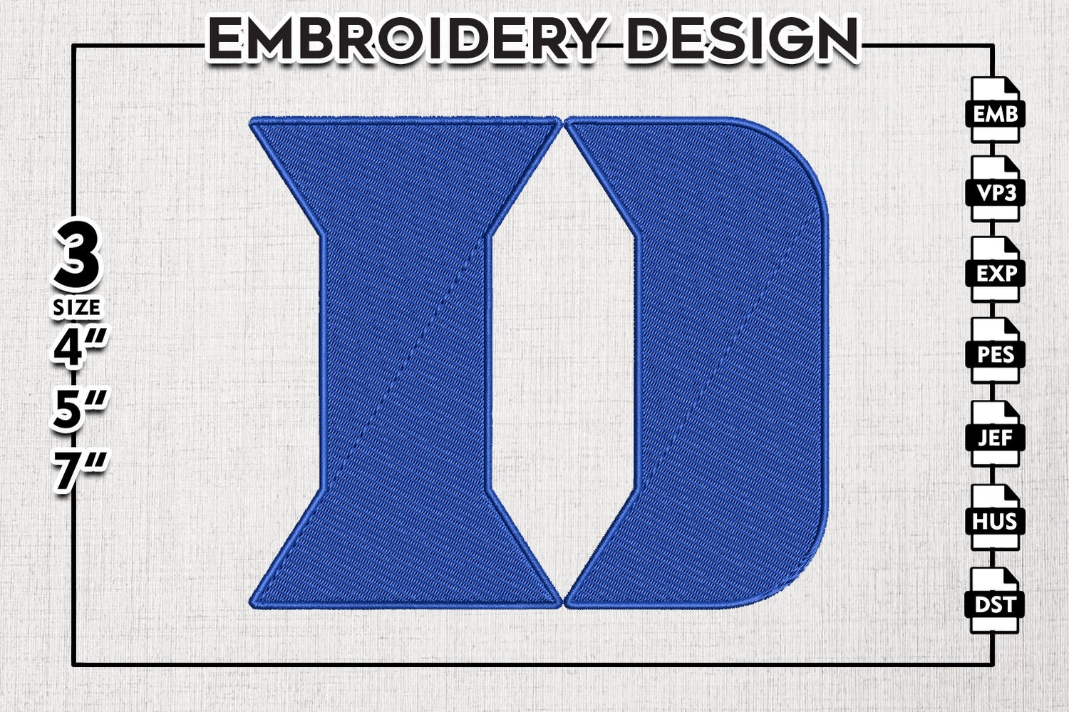 Duke Blue Devils Football Team Embroidery file, NCAAF teams Embroidery ...