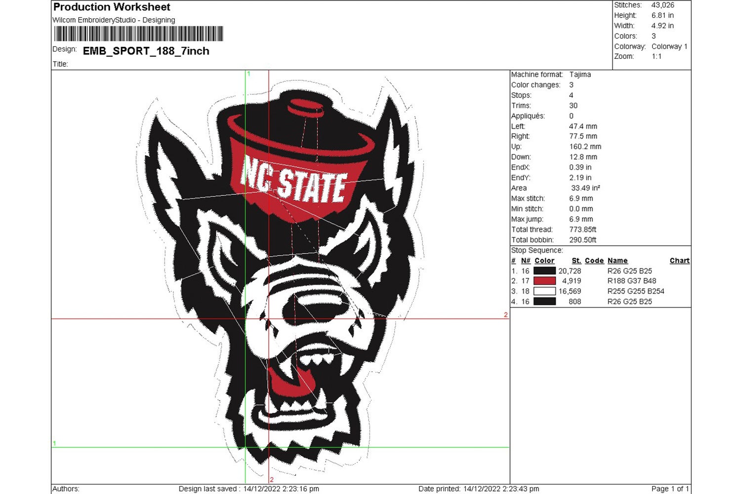 NC State Wolfpack Football Team Embroidery file, NCAAF teams Embroidery ...