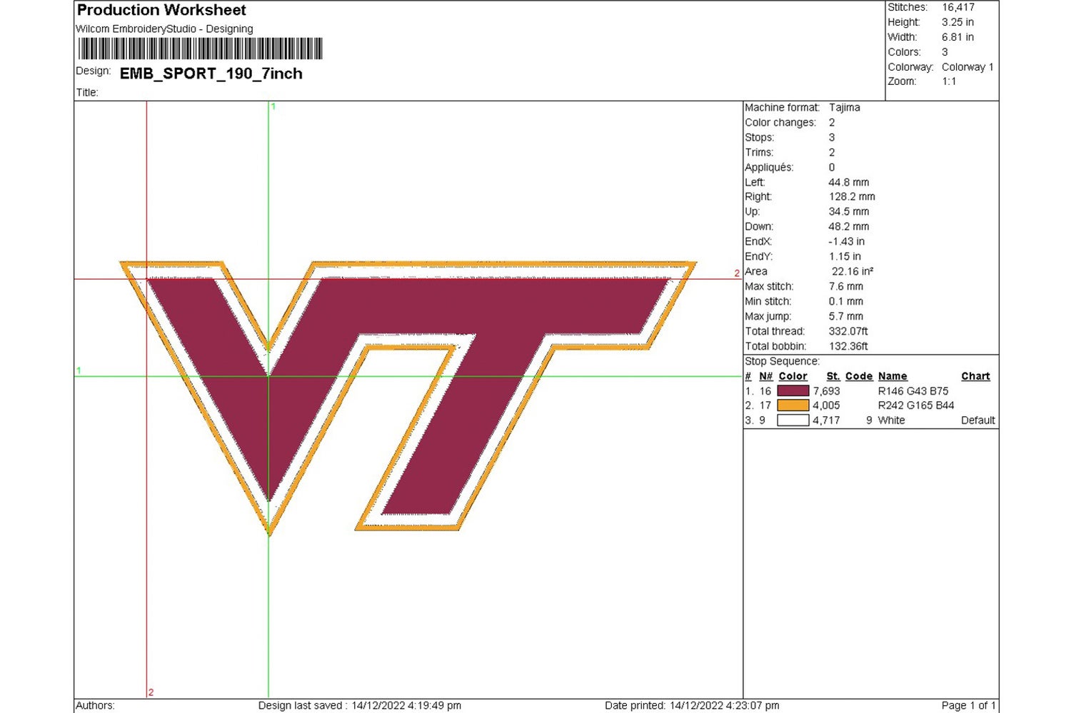 Virginia Tech Hokies Football Team Embroidery file, NCAAF teams ...