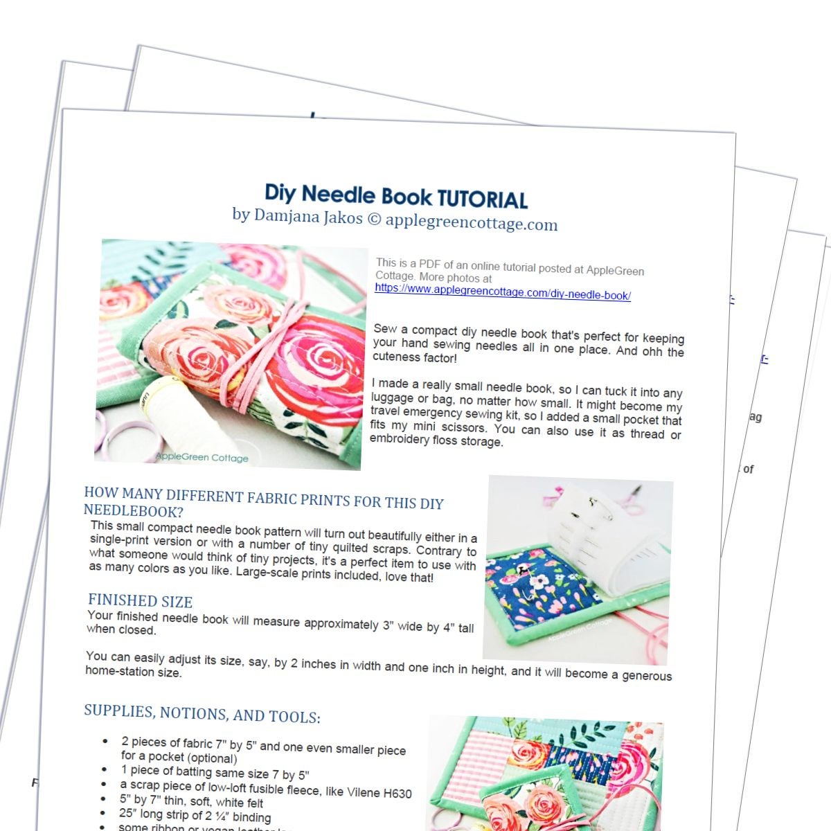Needle Book - Printable Tutorial PDF