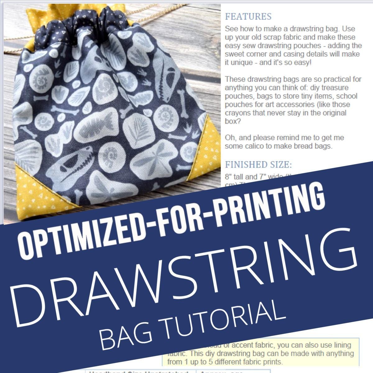 Expandable Storage Bag - Printable Tutorial PDF