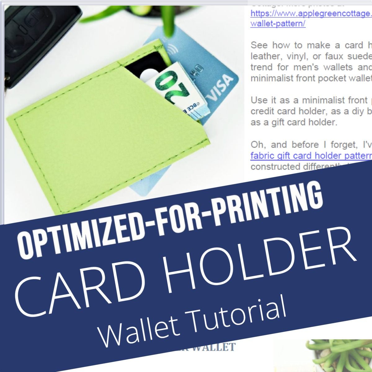 Card Holder Wallet - Printable Tutorial PDF