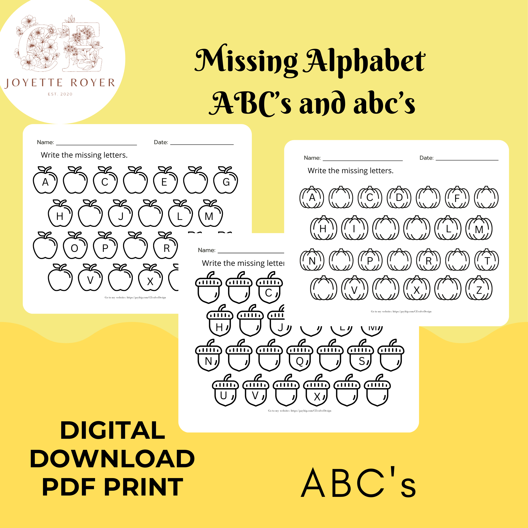 Write the Missing Letters AaBbCc's - INSTANT DOWNLOAD - Homeschool ...