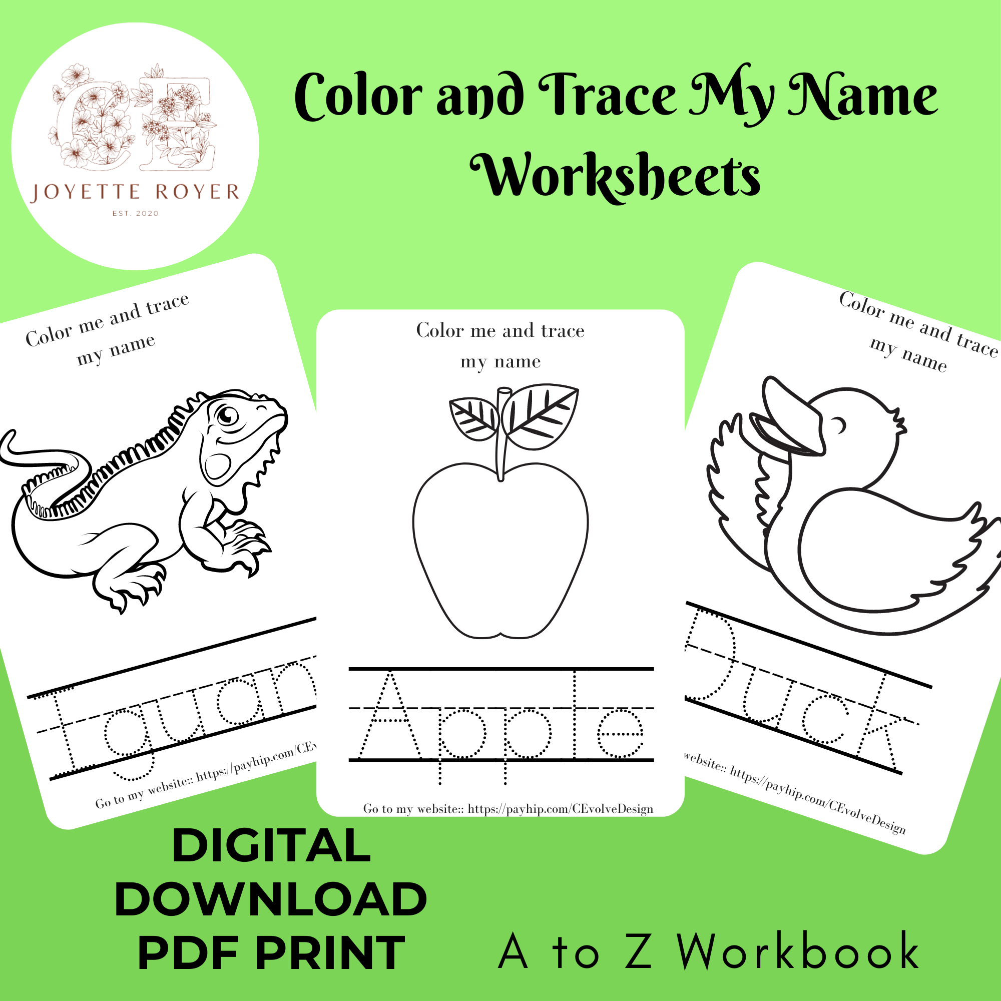 Color and Trace my name - INSTANT DOWNLOAD - Homeschool, Preschool ...