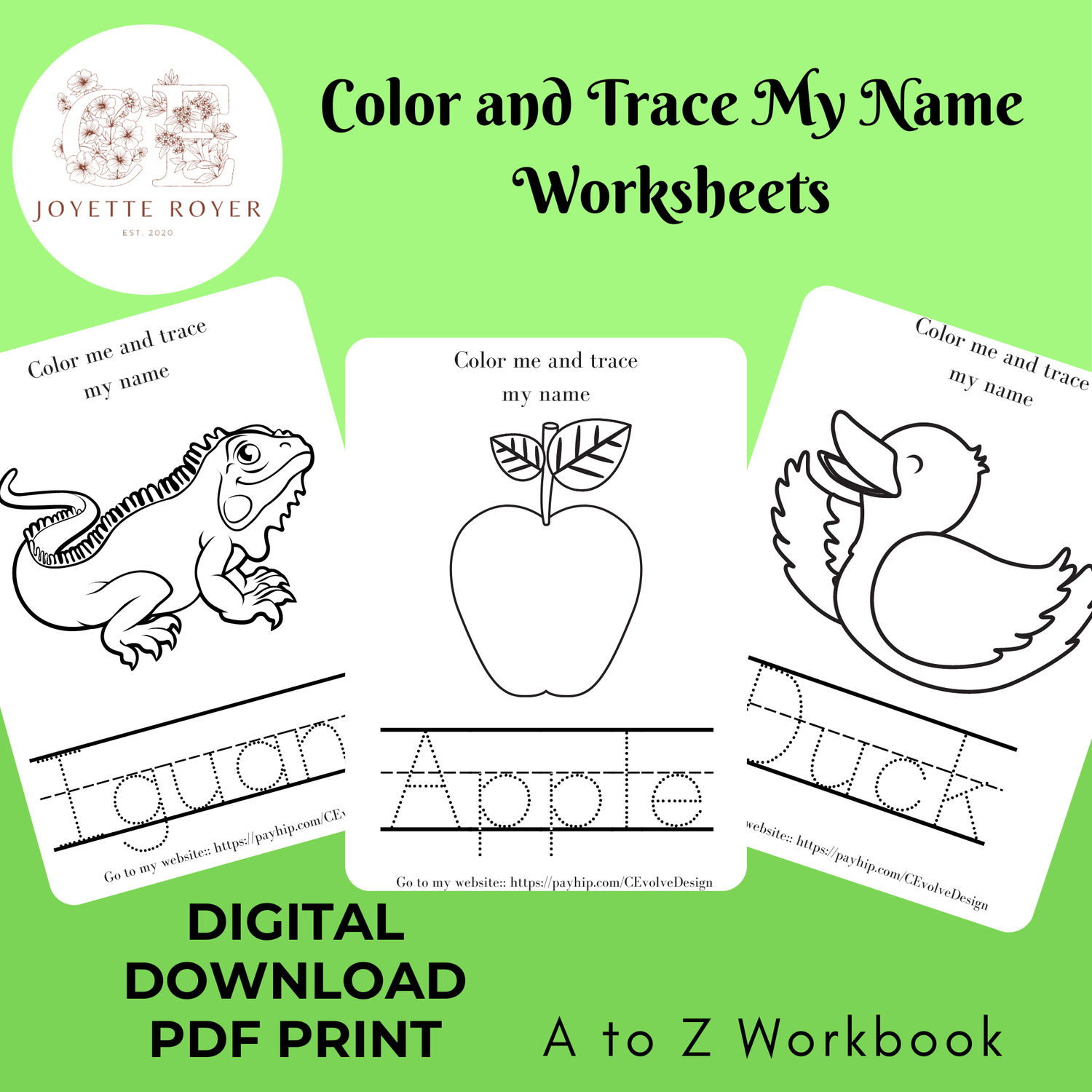 Color and Trace my name - INSTANT DOWNLOAD - Homeschool, Preschool ...