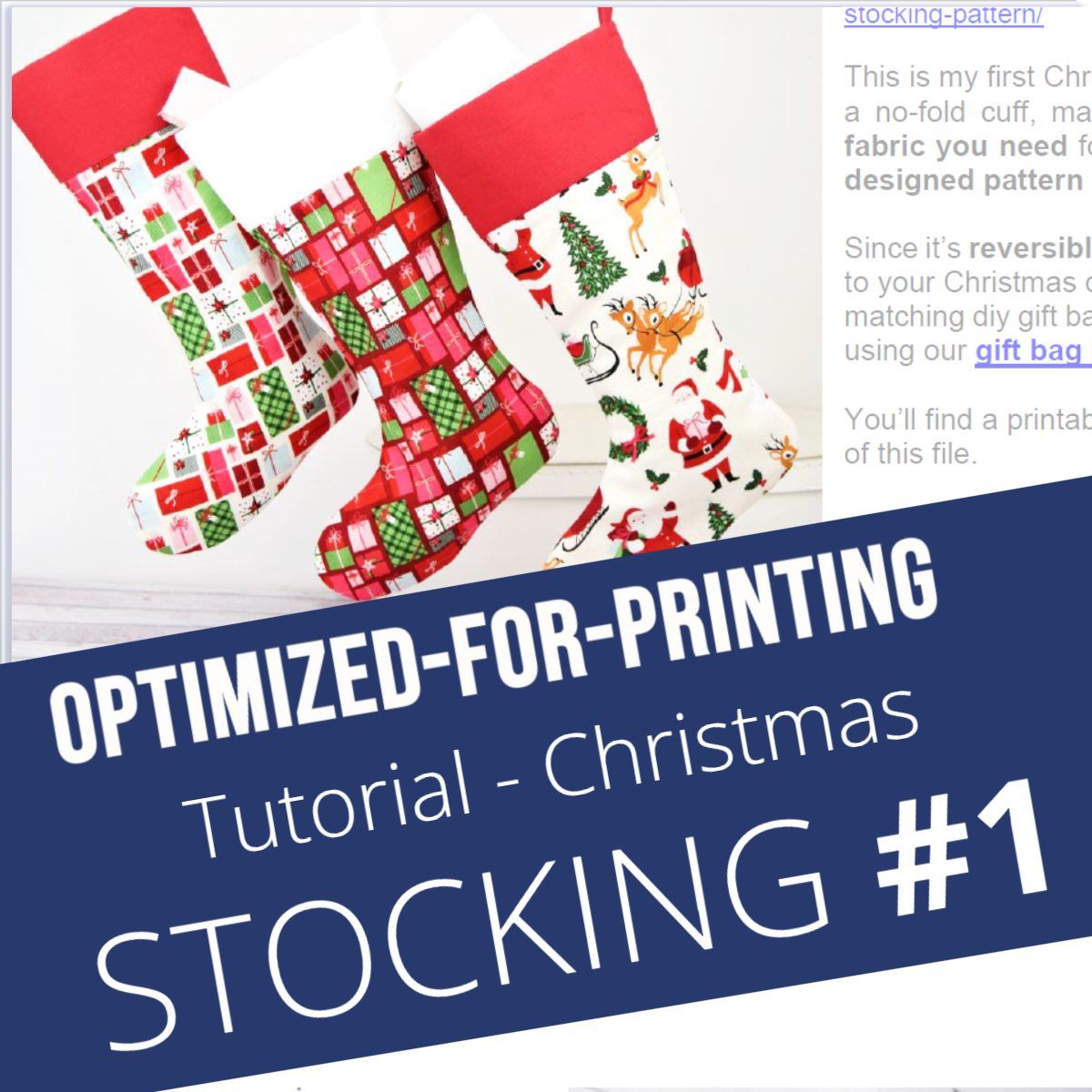 Christmas Stocking No1 - Printable Tutorial PDF