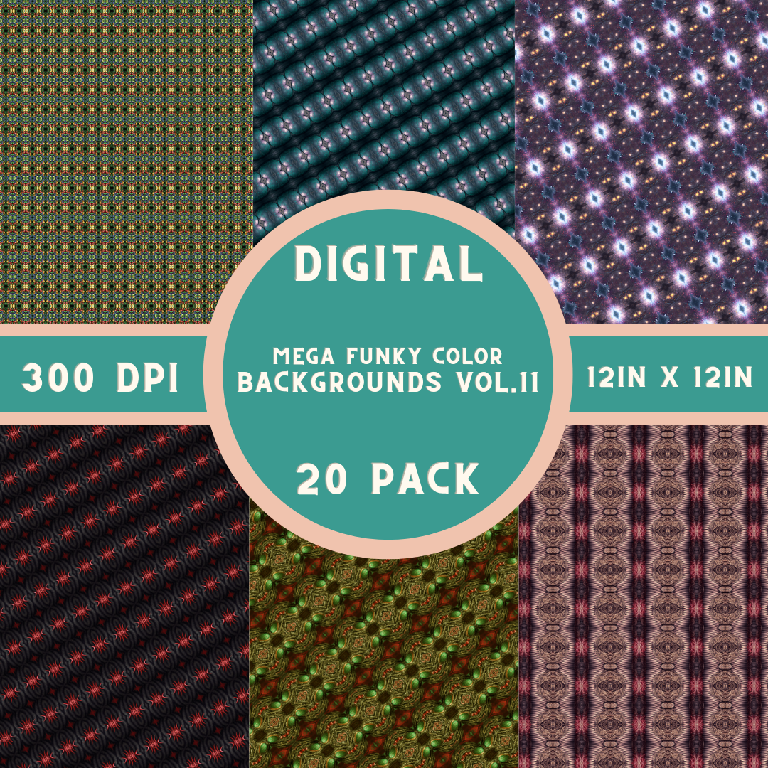 20 Pack of Mega Funky Digital Scrapbook Paper 12x12in - Vol.11 ...