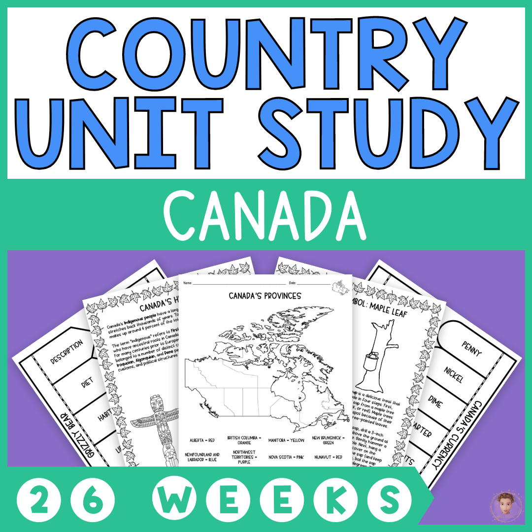Canada Unit Study (26 Weeks of Reading Passages, Interactive Notebooks ...