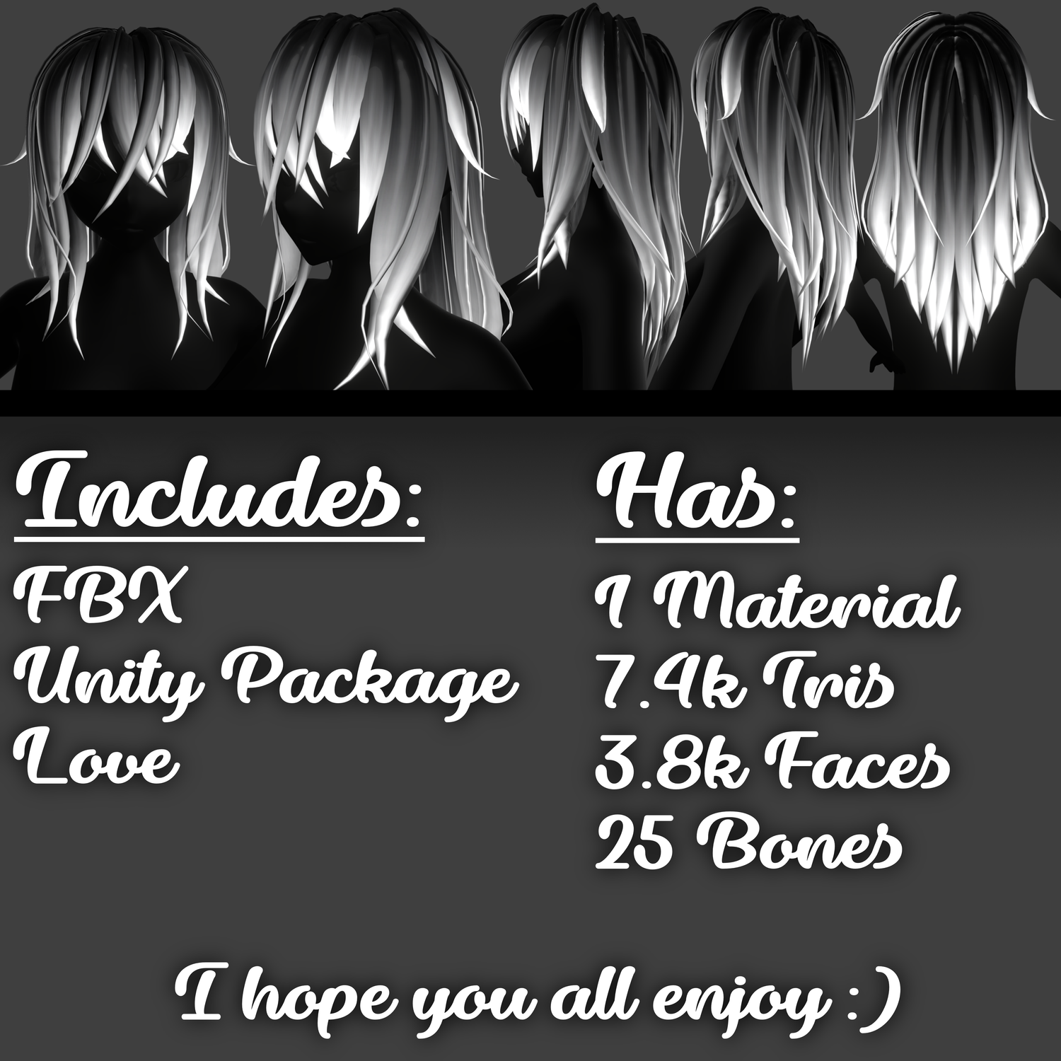 E-Boy Hair - VRChat Asset - Payhip