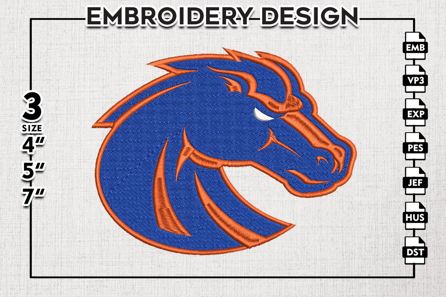 Boise State Broncos Team Embroidery file, NCAAF teams Embroidery ...