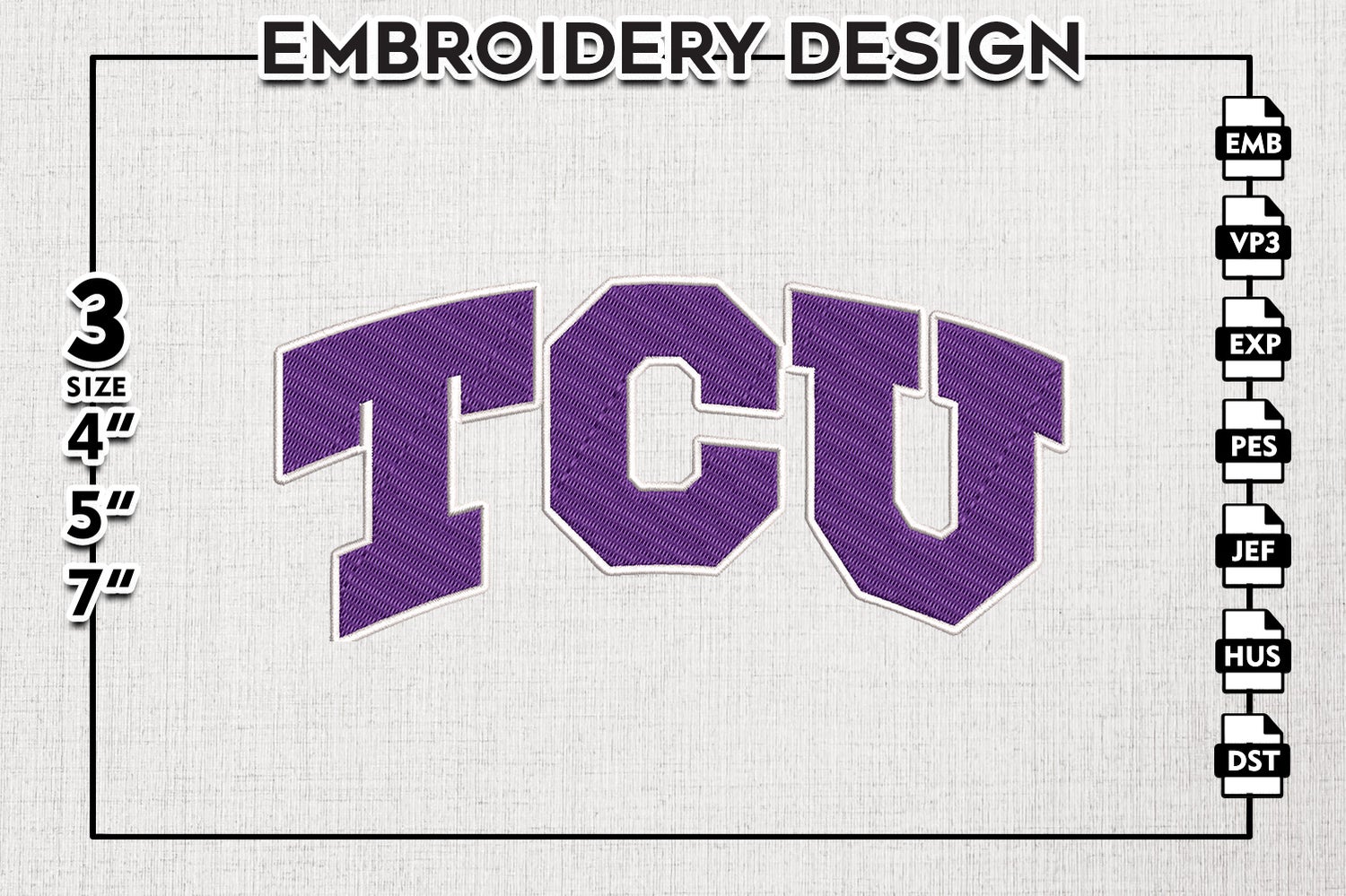 TCU Horned Frogs Football Team Embroidery file, NCAAF teams Embroidery ...