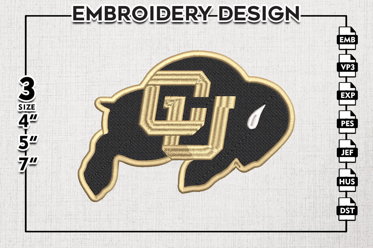 Colorado Buffaloes Football Team Embroidery file, NCAAF teams ...