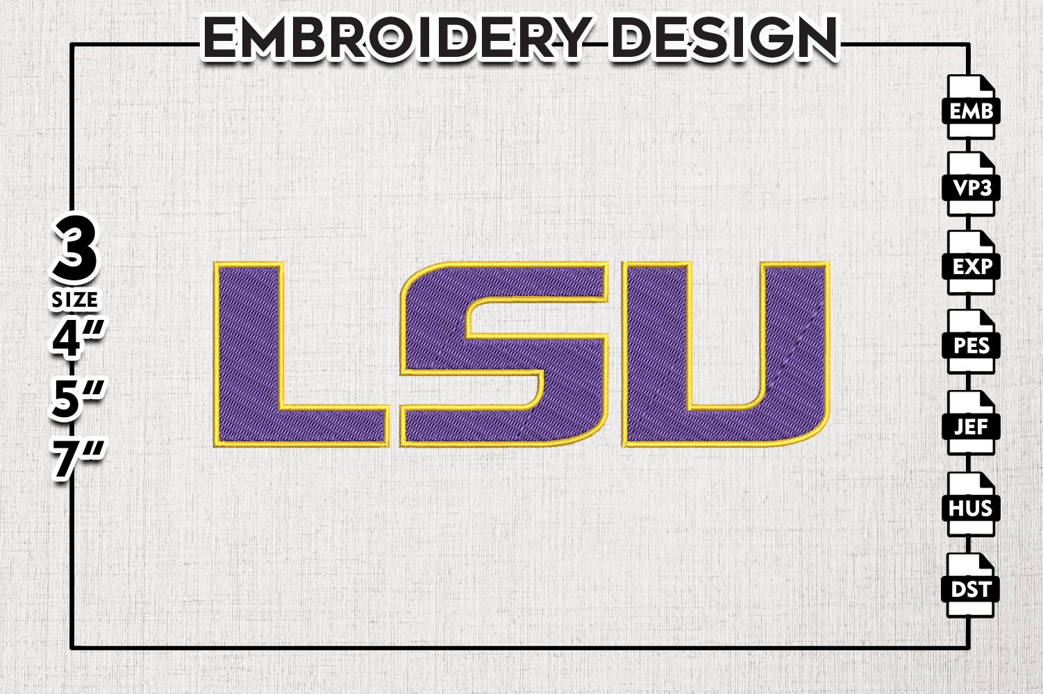 LSU Tigers Football Team Embroidery file, NCAAF teams Embroidery ...