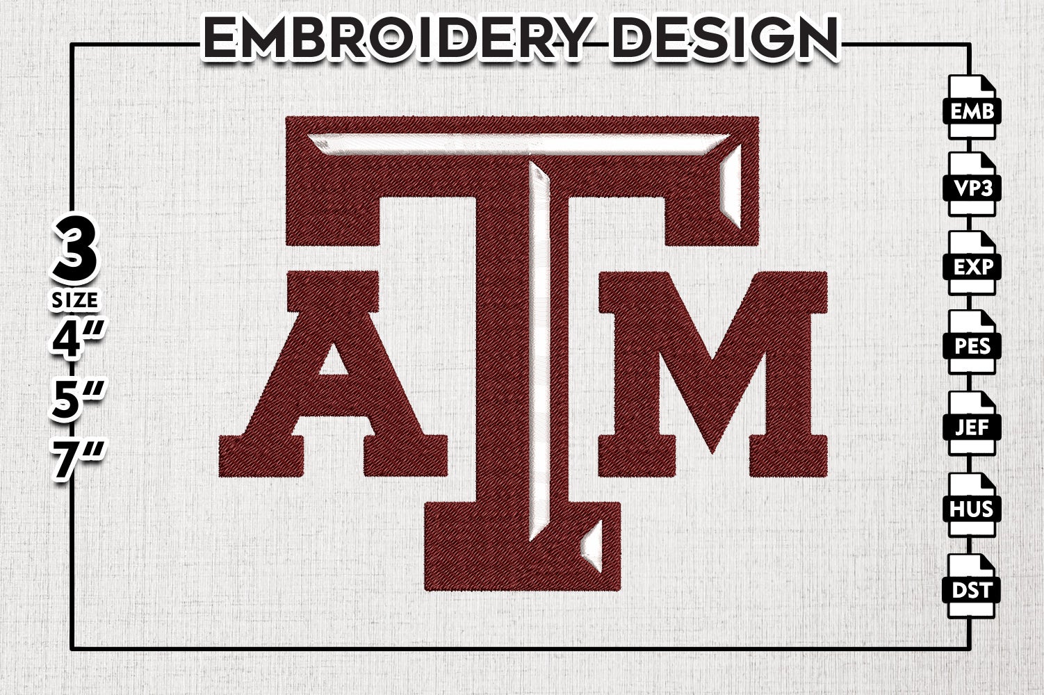 Texas A&M Aggies Football Team Embroidery file, NCAAF teams Embroidery ...