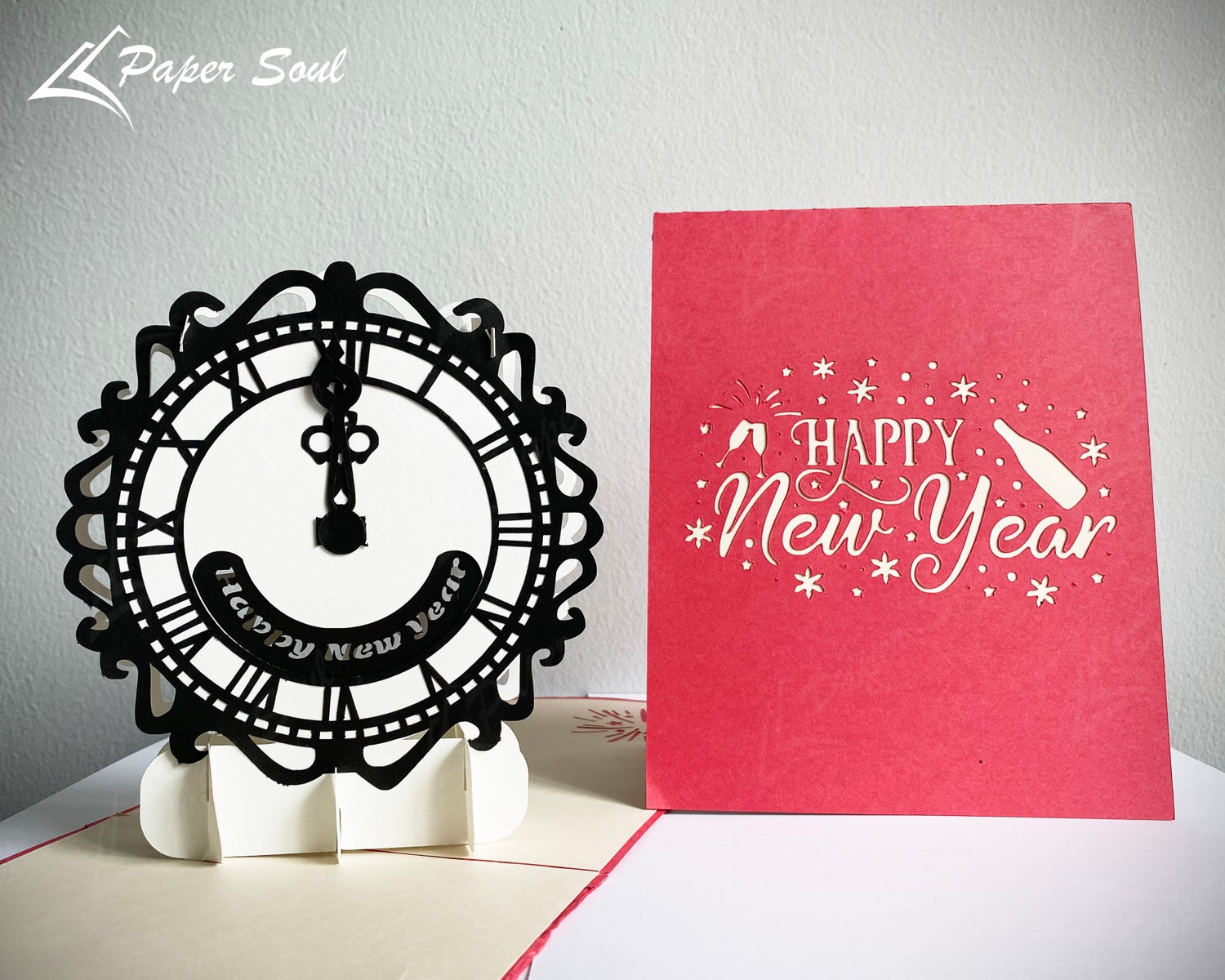 Happy new year pop-up card template - Payhip