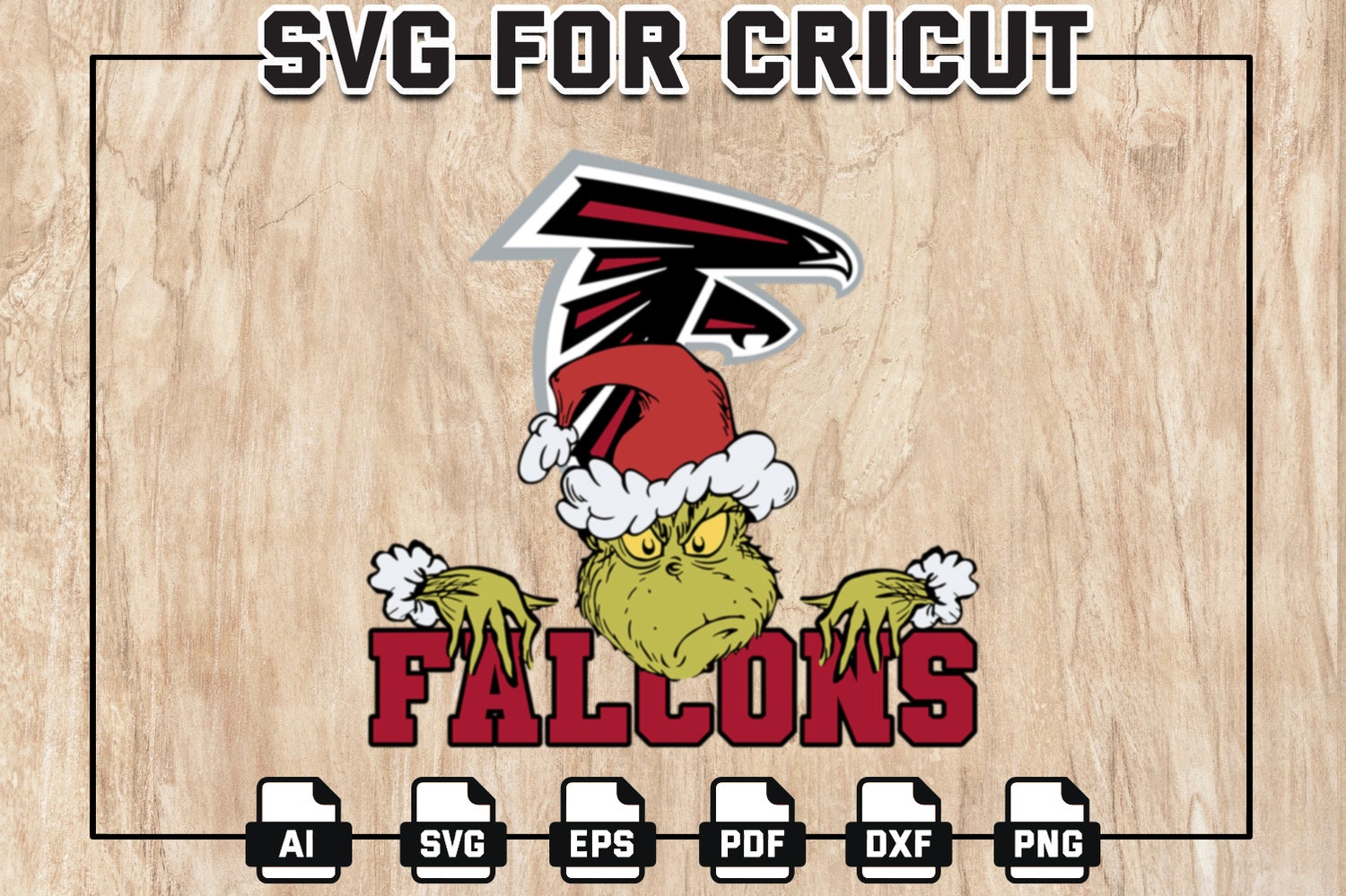 NFL Grinch Atlanta Falcons SVG, Grinch svg, NFL SVG Design, Falcons SVG ...
