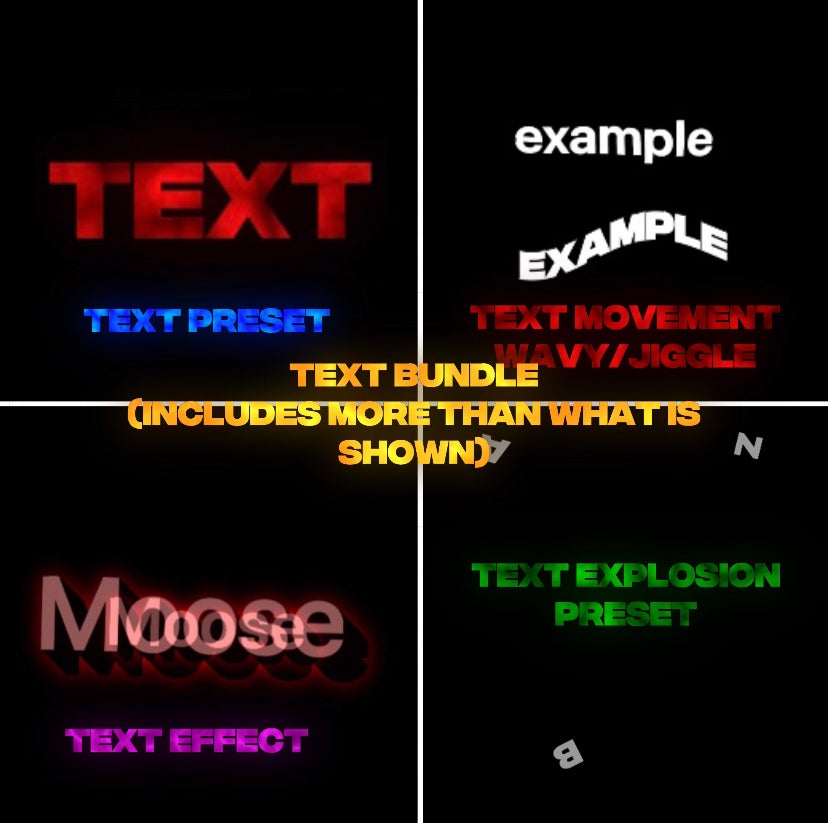 Text bundle (includes all my presets including explosion) - Payhip