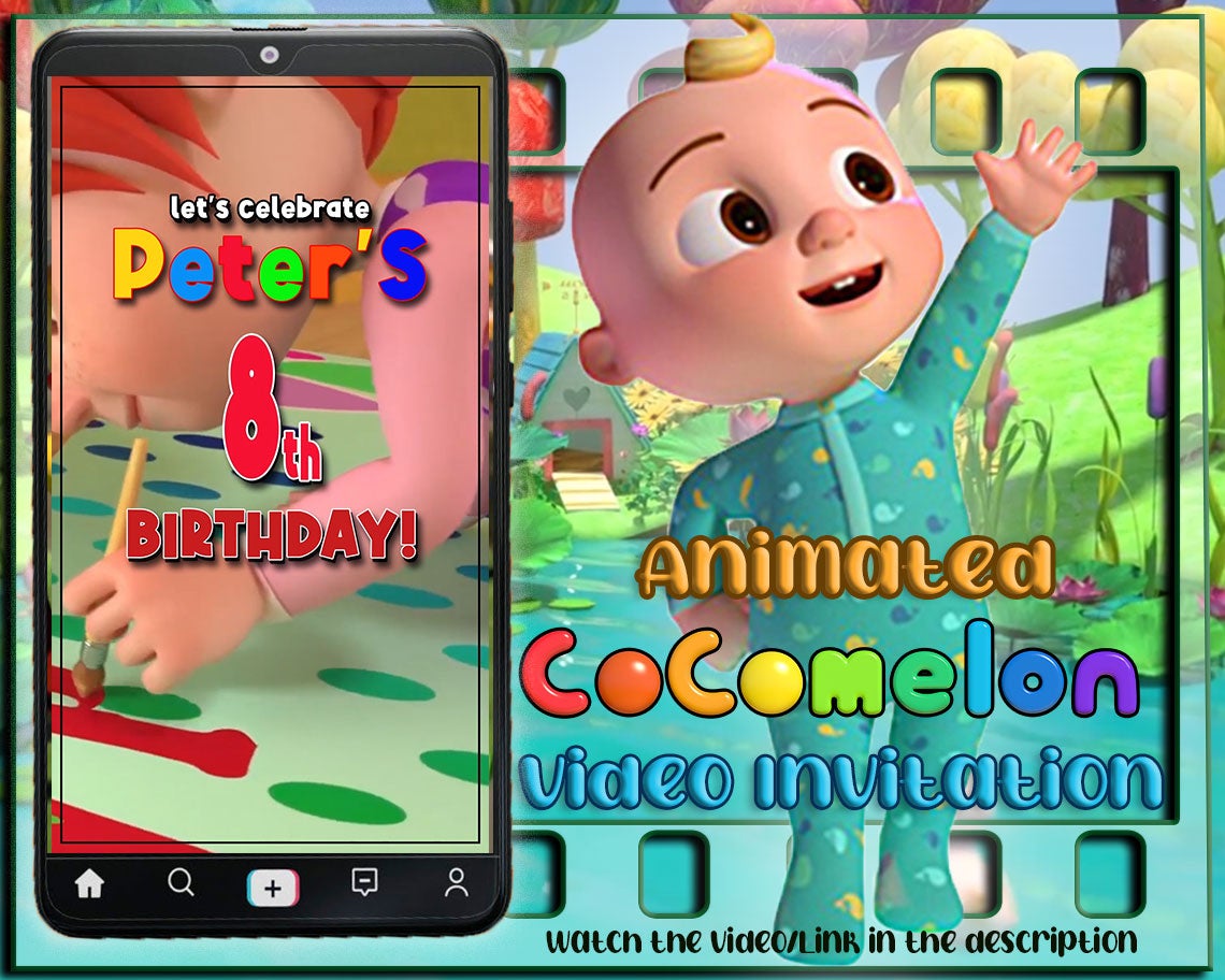 Cocomelon Birthday Animated Video Invitation for kids - Payhip