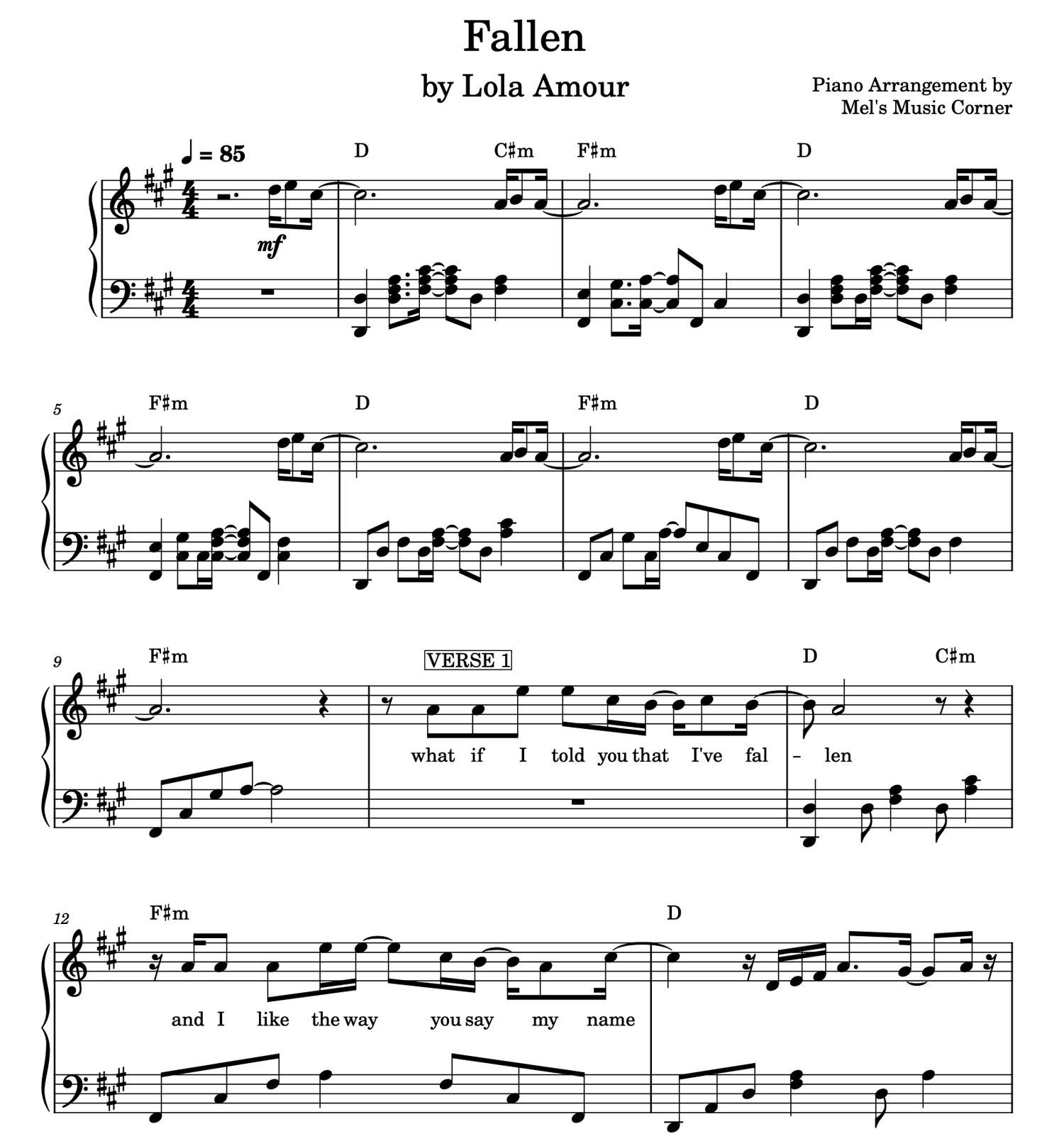 Fallen by Lola Amour SHEET MUSIC or MIDI - Payhip