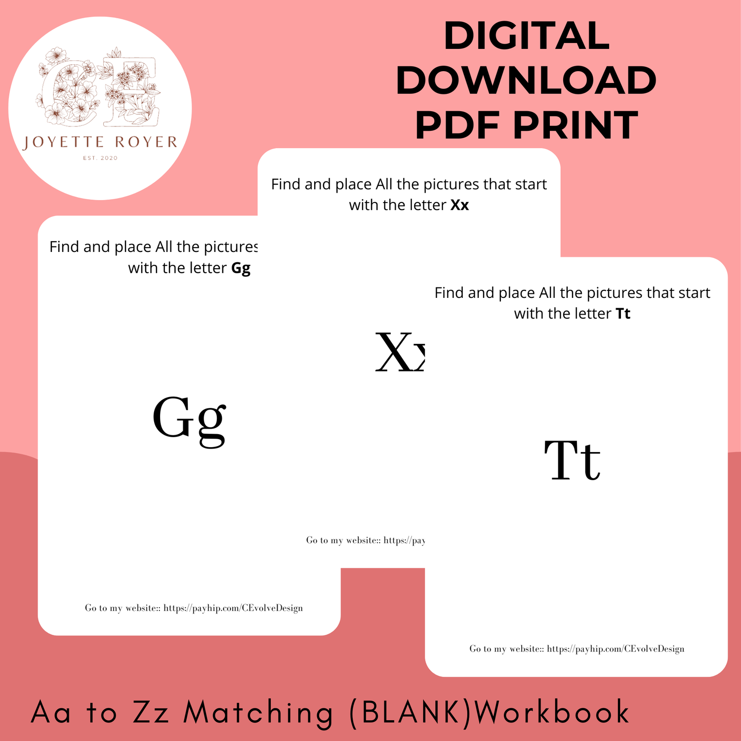 Alphabet Matching Aa to Zz - INSTANT DOWNLOAD - Homeschool, Preschool ...