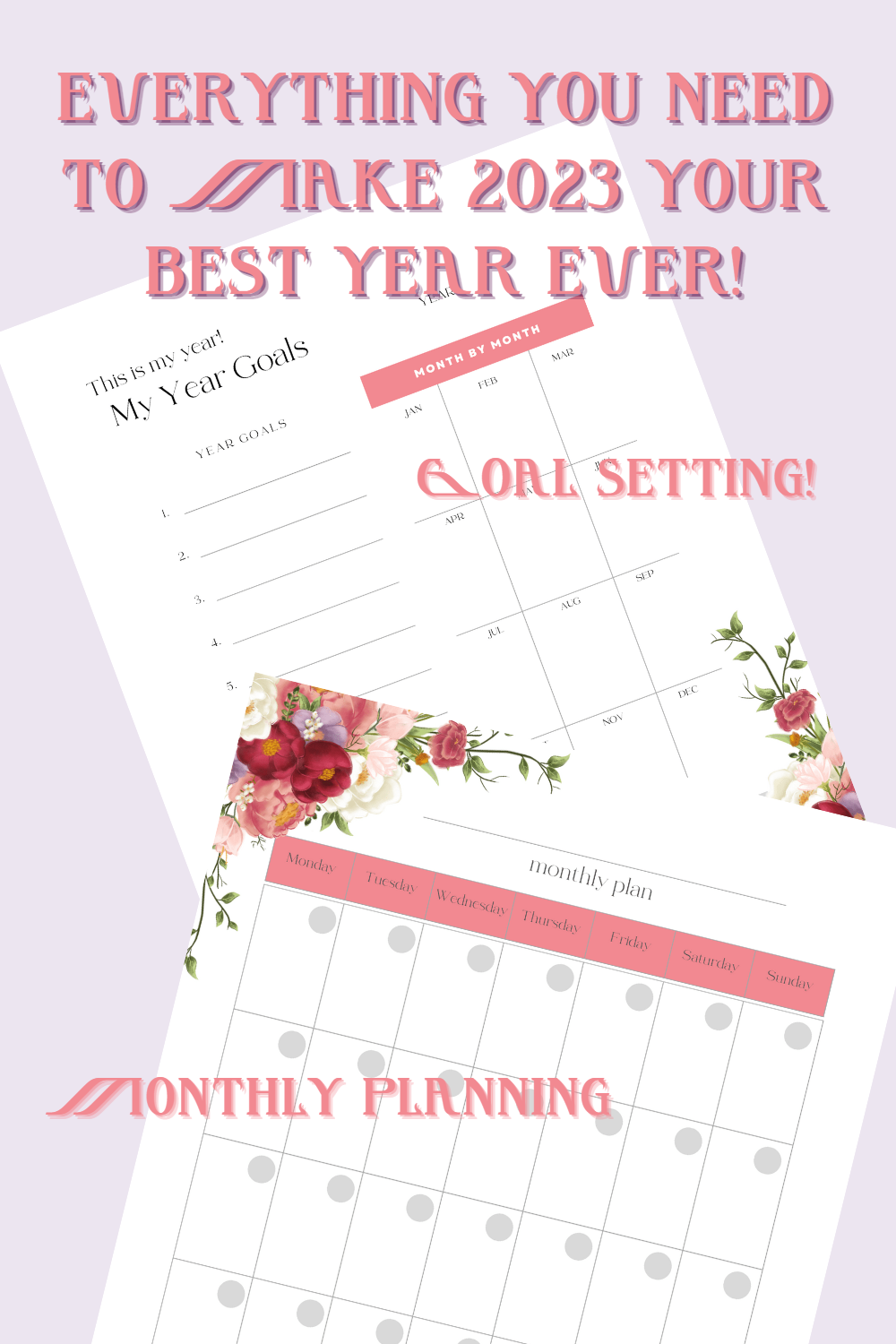 Printable Vintage Rose Goal & Daily Planner - Payhip