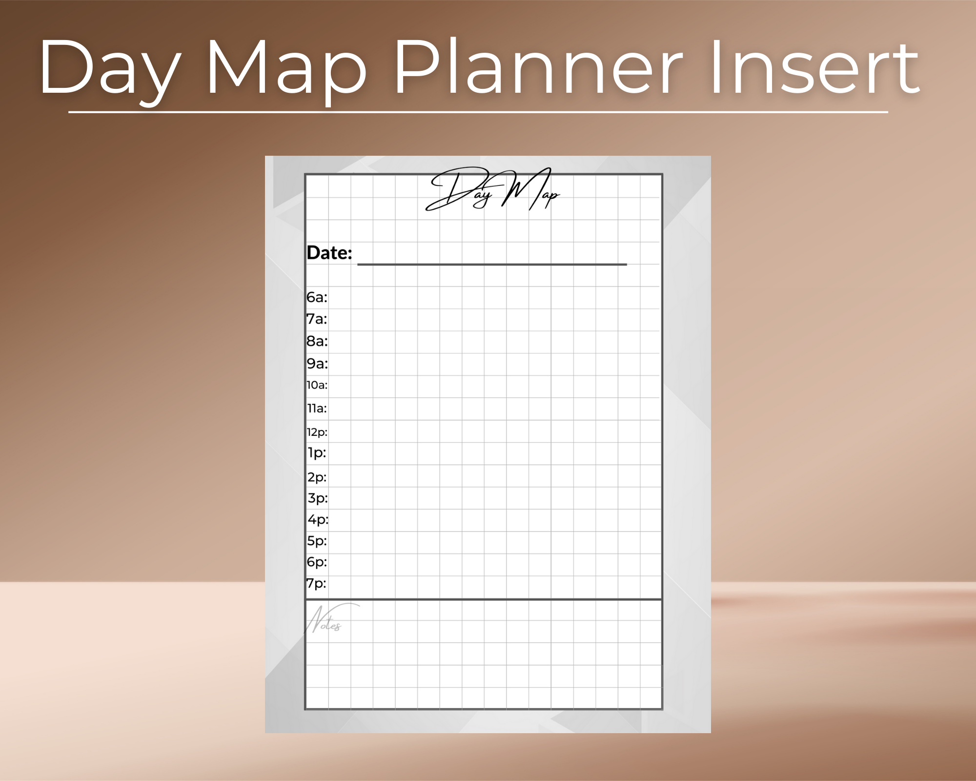 Day Map Planner Insert - Digital Download in sizes A4, A5, A6, and ...