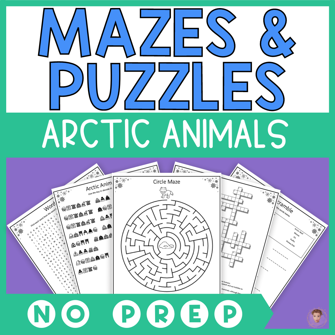 Arctic Animals Mazes and Puzzles (Codebreaker, Word Searches, and More)