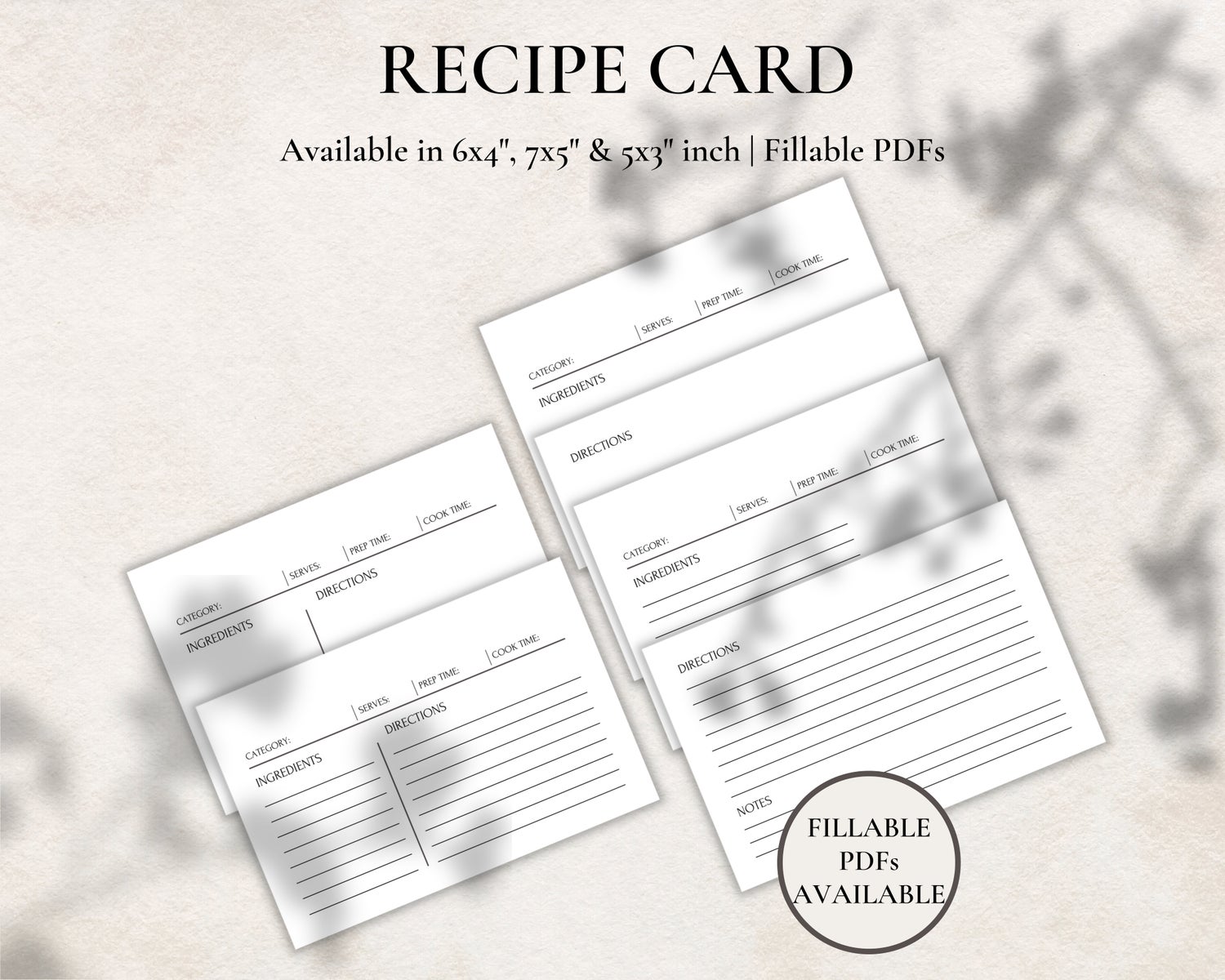 Recipe Card Template - Payhip