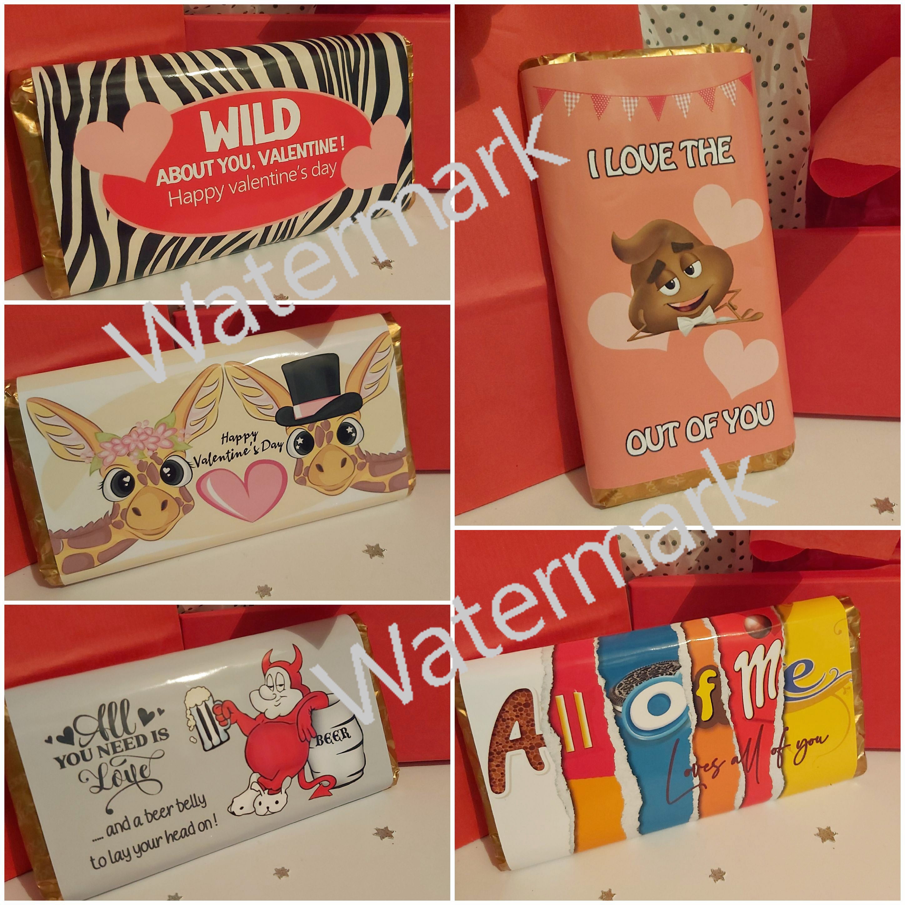 Valentine chocolate wrappers - bundle 1 digital download only - Payhip