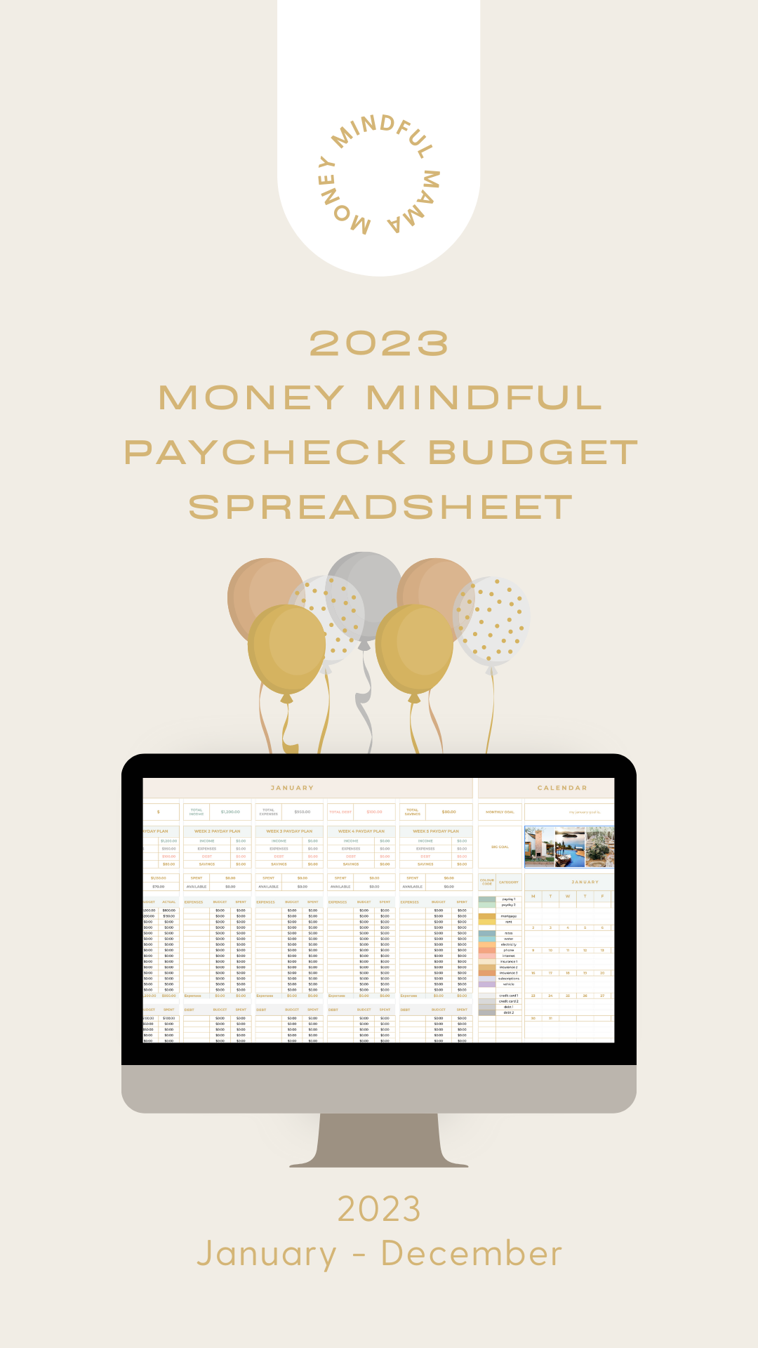 2023 Money Mindful Paycheck Budget Spreadsheet :: Annual - Payhip