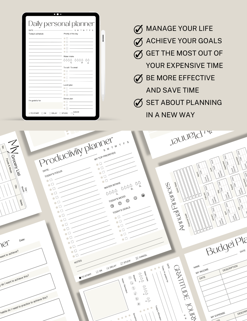 The Ultimate Life Planner Printable Bundle | Daily Planner | Weekly ...