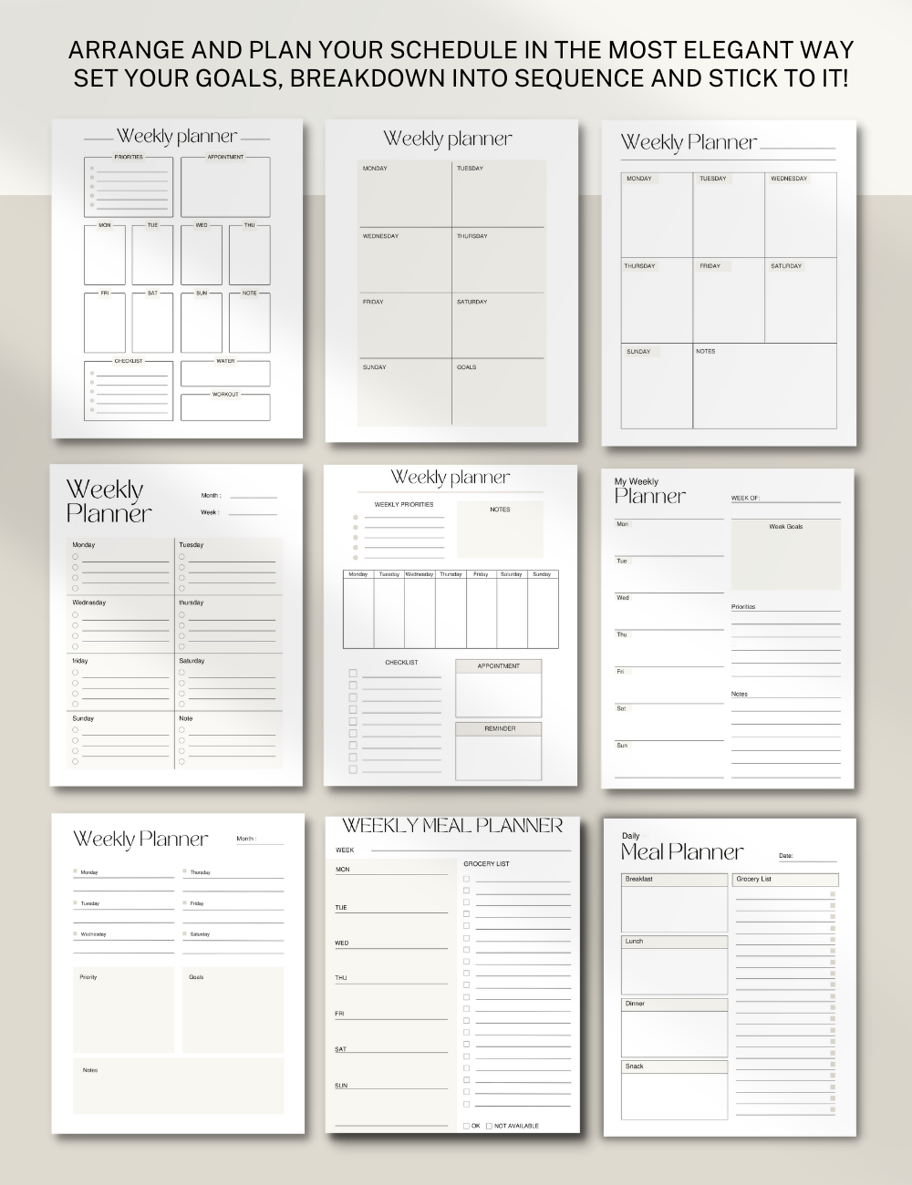 The Ultimate Life Planner Printable Bundle | Daily Planner | Weekly ...
