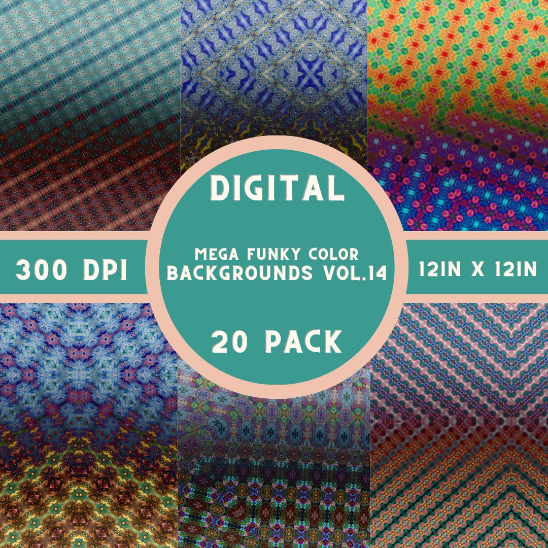 20 Pack of Mega Funky Digital Scrapbook Paper 12x12in - Vol.14 ...